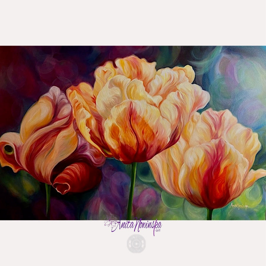 Limberness- Tulip flower Painting – Anita Nowinska